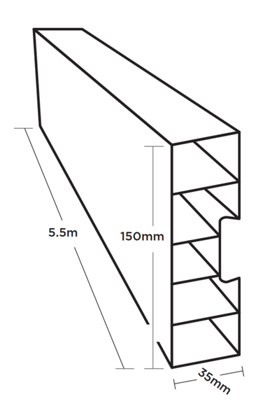Plastic Boxing 150mm Flex 5.5m | Tradesmart